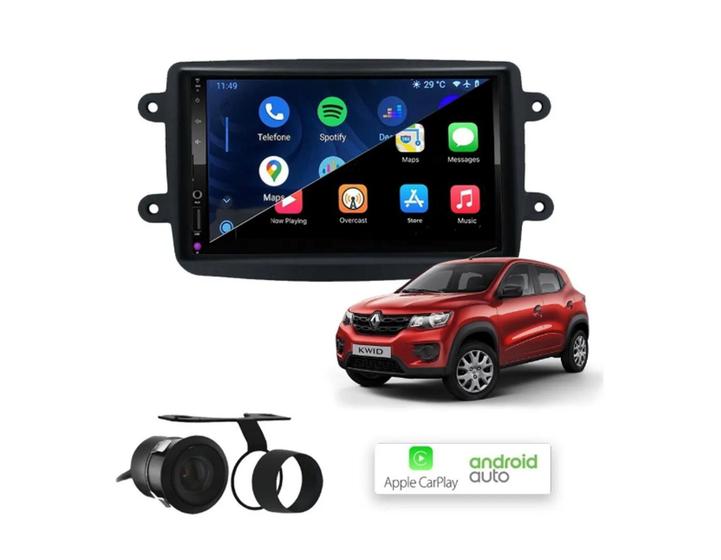 Kit Multimídia Mp10 Carplay E Android Auto Renault Kwid - First Option ...