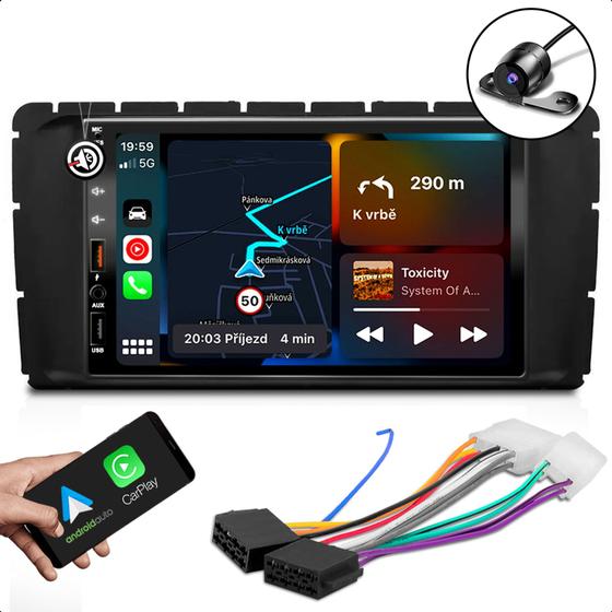 kit multimidia mp5 com bluetooth espelhamento e carplay + moldura de 7 polegadas + chiciote - e ...