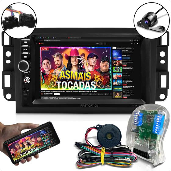 kit multimidia mp5 e moldura de 7 polegadas captiva + chicote especifico plug and play e ...