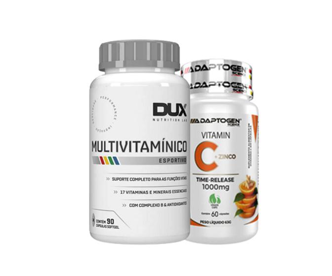 Kit Multivitaminico Dux + Vitamina C + Zinco Adapatogen - Dux Nutrition ...