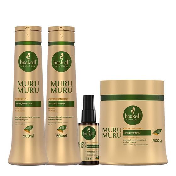 Kit Murumuru Haskell 4 Itens 500ml/g - Néctar Concentrado 35ml - Kit de Tratamento para Cabelos ...