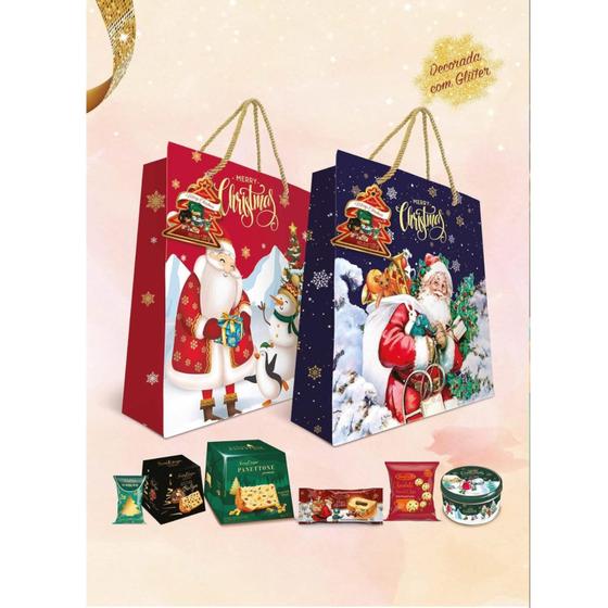 Kit Natalino Santa Edwiges 01 Sacola Glitter 06 Itens 1 Kg ...