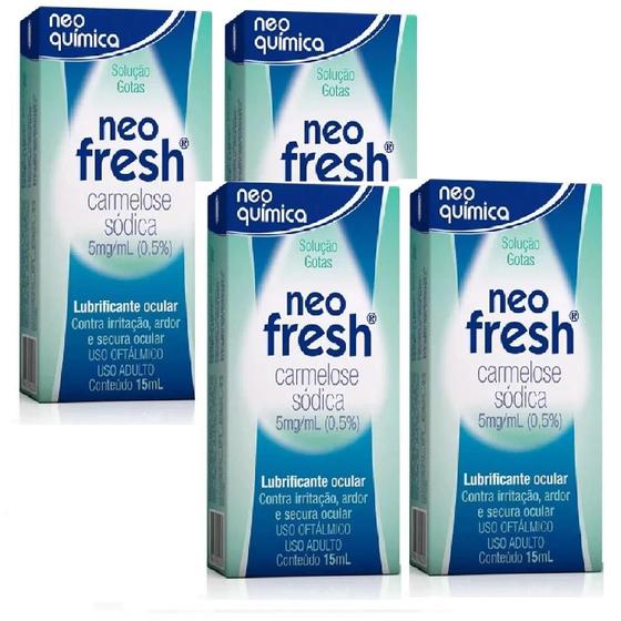Kit Neo Fresh Lubrificante Ocular Com 4 Uni De 15ml Cada - BRAINFARMA ...