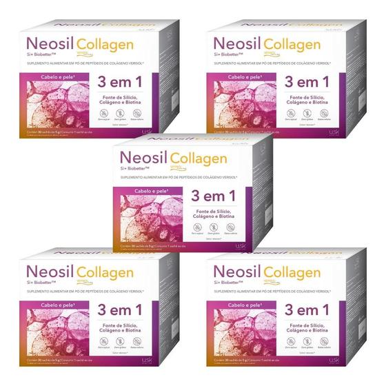 Kit Neosil Collagen Sabor Abacaxi Com 5 Caixas De 30 Sachês Cada - U.SK ...