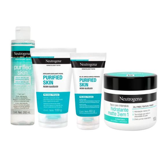 Kit Neutrogena Purified Skin Care Pele Mista a Oleosa: Gel de Limpeza ...