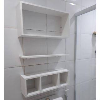 Kit Nichos e Prateleira - Banheiro, Quarto, Cozinha. MDF branco. - Nicho e Capricho - Nicho ...