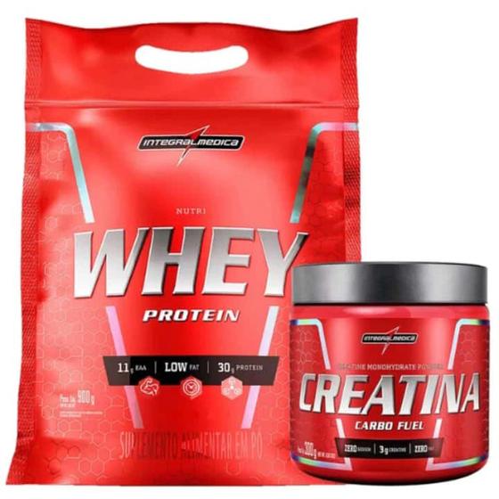 Kit Nutri Whey Protein 900g + Creatina 300g Carbo Fuel - Integralmedica ...