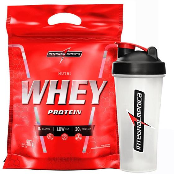 Kit Nutri Whey Refil 907g Coqueteleira 800ml Integralmedica Custo