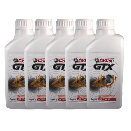 Kit Óleo Motor Castrol GTX Anti Borra 20W50 SL MINERAL 5L - Óleo ...