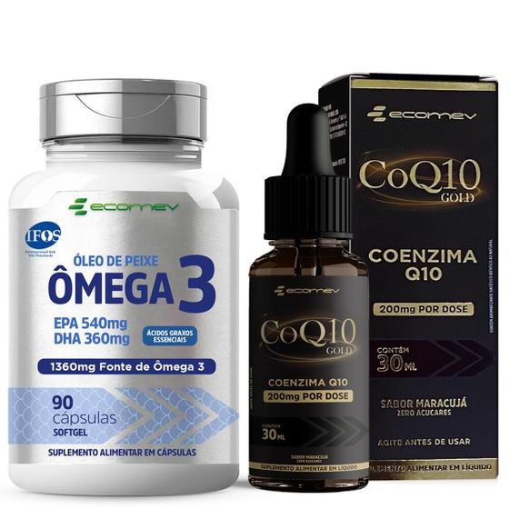Kit Omega 3 1360mg Epa Dha selo Ifos Coenzima Q10 200Mg Gotas Ecomev ...