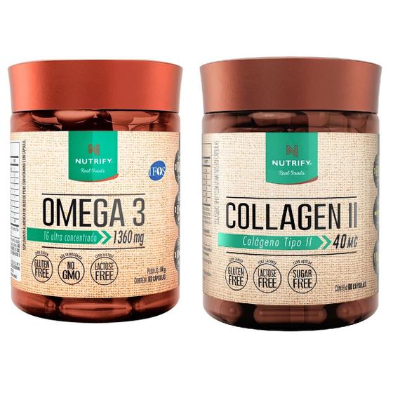 Kit Ômega 3 + Colágeno Tipo II - Nutrify 60 cápsulas - Ômega 3 / Óleo de Peixe - Magazine Luiza