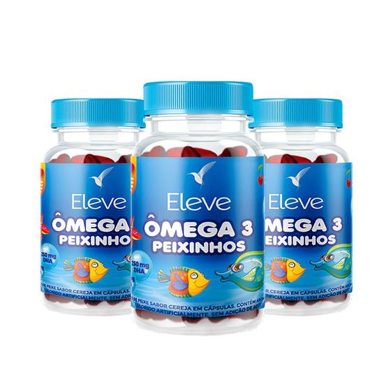Kit Ômega 3 Peixinhos Infantil - 90 dias - 360 cápsulas Eleve Life ...