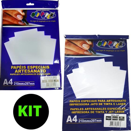 Kit Opaline A4 Branco / Papel Casca De Ovo Certificados - Off Paper ...