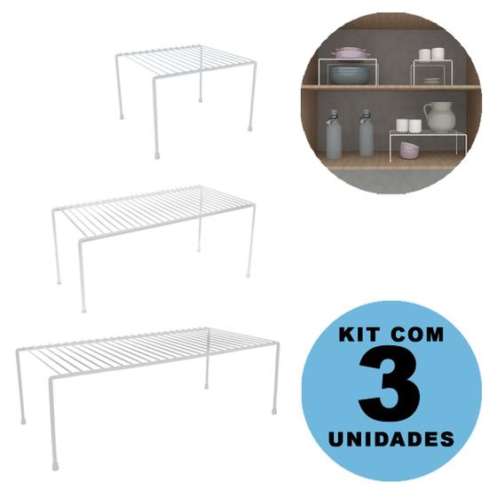 Kit Organizadores Para Armário Essence DiCarlo Prateleiras Multiuso ...