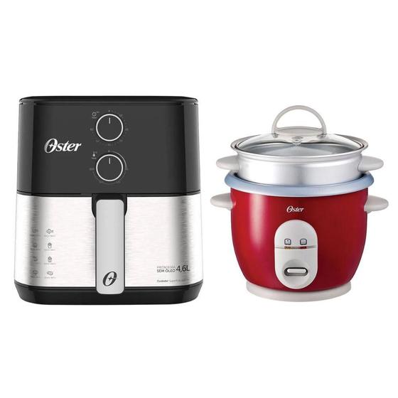 Kit Oster: Fritadeira Air Fryer 4,6L Inox Compact 1500W OFRT520 e ...
