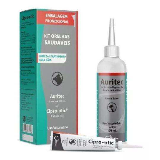 Kit Otológico para Cães Auritec 100 Ml + Cipro-otic 15 Gr - SYNTEC ...