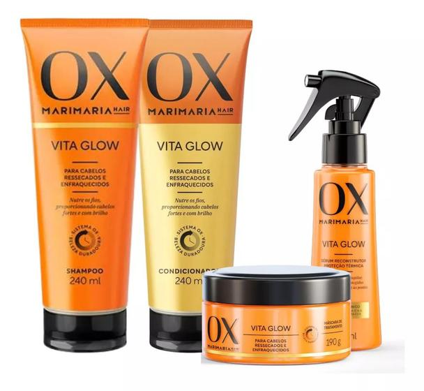 Kit Ox Mari Maria Hair Vita Glow Nutrição E Brilho 4 Itens - OX ...