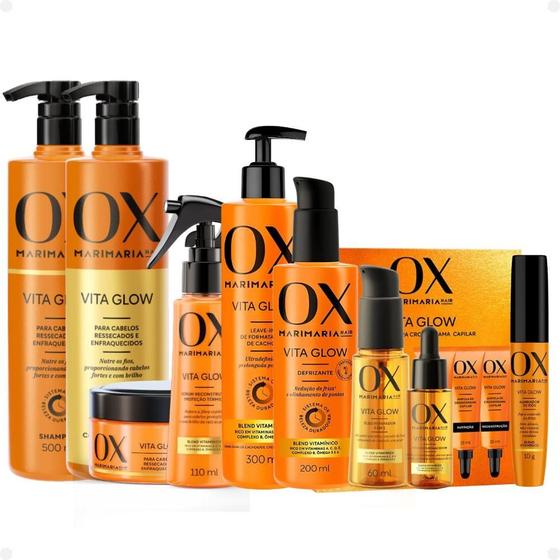 Kit Ox Mari Maria Hair Vita Glow: Shampoo, Condicionador, Máscara ...