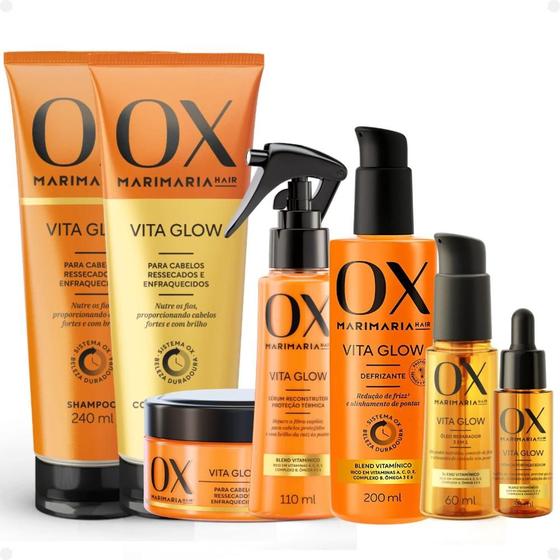Kit Ox Mari Maria Hair Vita Glow: Shampoo, Condicionador, Máscara ...