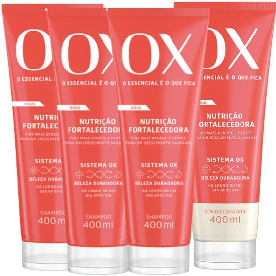 Kit Ox Nutrição Fortalecedora 3 Shampoo 400ml + 1 Cond. 400ml - Kit ...