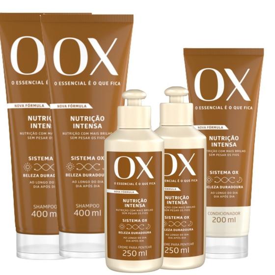 Kit Ox Nutrição Intensa 2 Shampoo + 1 Cond. + 2 Creme De Pentear - Kit ...