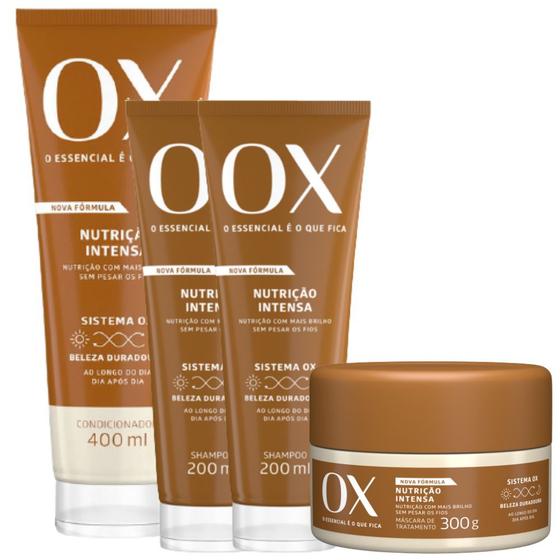 Kit Ox Nutrição Intensa Condicionador 400ml + 2 Shampoo 200ml + Máscara ...