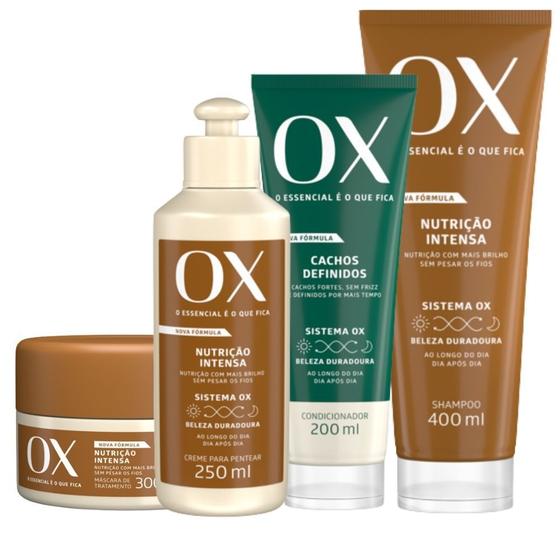 Kit Ox Nutrição Intensa E Cachos Definidos C/4 Produtos - Kit de ...