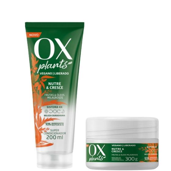 Kit Ox Plants Nutre E Cresce Condicionador 200ml + Máscara 300g ...