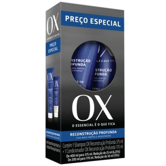 Kit Ox Reconstrução Profunda Shampoo 375ml + Cond. 170ml - Shampoo ...