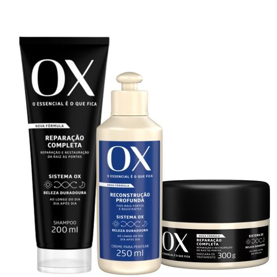 Kit Ox Reparação Completa Shampoo 200ml + Creme De Pentear 250ml ...