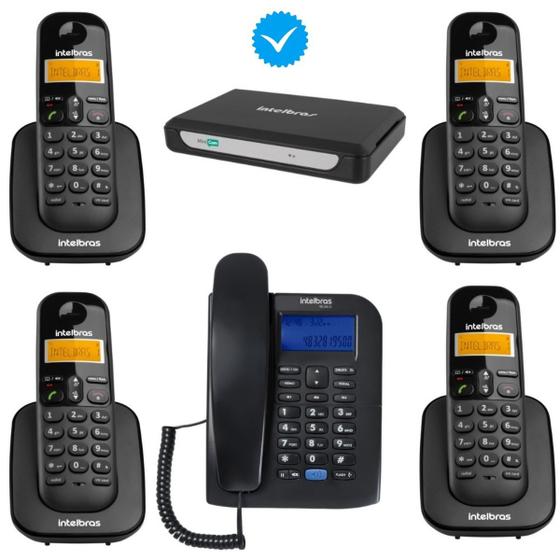 Kit PABX MiniCom Slim Para 2 Linhas 5 ramais Combo Oficial - Intelbras ...