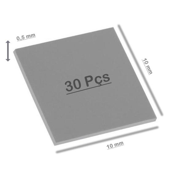 Kit Pad Térmico Thermal 30 Pçs 0x10x0,5mm Alto Desempenho 6w/Mk Para ...