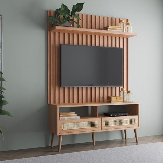 Kit Painel Ripado para TV 55" e Rack Tela 135cm - Dalla Costa - Rack ...