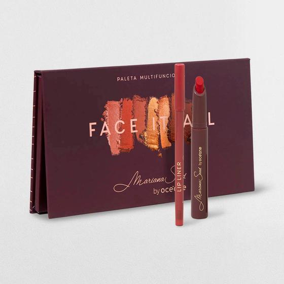 Kit Paleta Face It All + Batom Matte Vermelho + Lápis de Contorno ...
