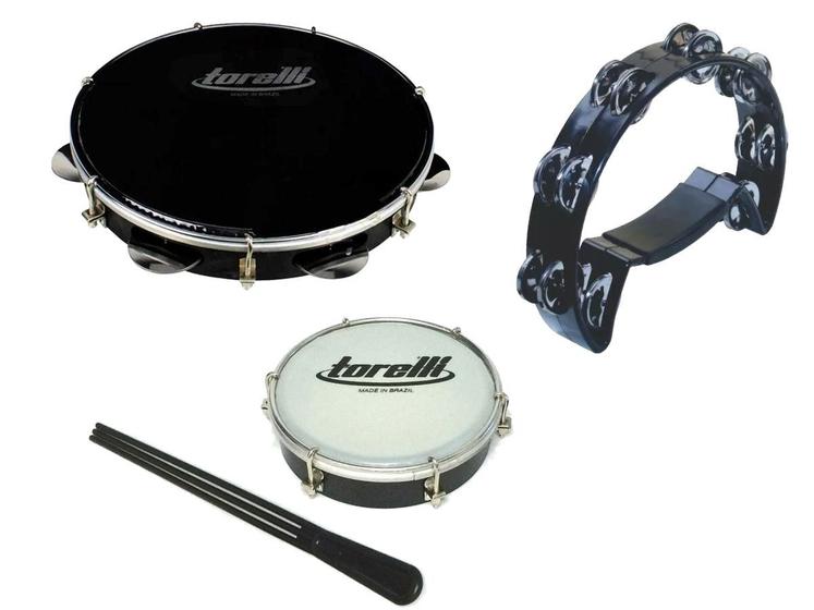 Kit Instrumentos para Igreja Pandeiro + Meia Lua + Tamborim Torelli ...