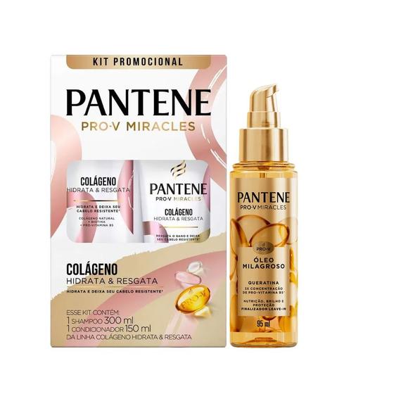 Kit Pantene Hidratação Shampoo 350ml + Condicionador 175ml + Óleo ...