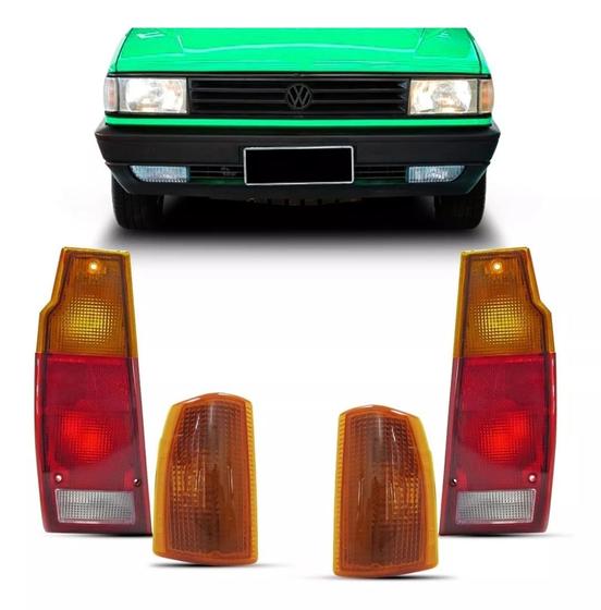 Kit Par Lanterna Parati Saveiro 87 88 89 90 Tricolor + Pisca Âmbar ...