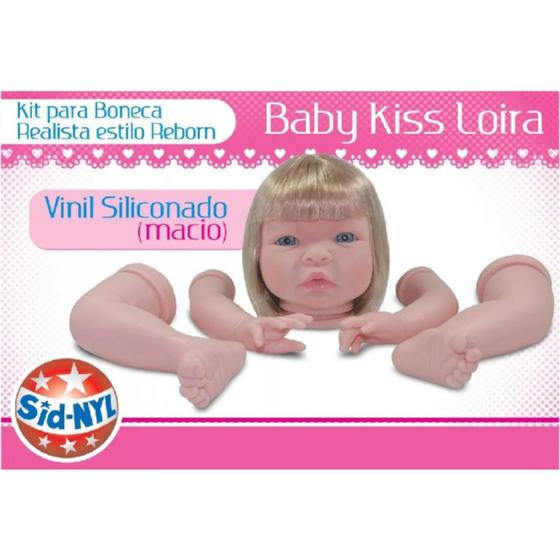 Kit Para Boneca Reborn Baby Kiss Completo Com Pernas Braços Cabeça Com ...