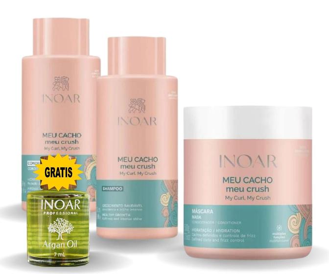 Kit Para Cabelos Afro E Cacheados Inoar meu cacho meu crush - Kit de Tratamento para Cabelos ...