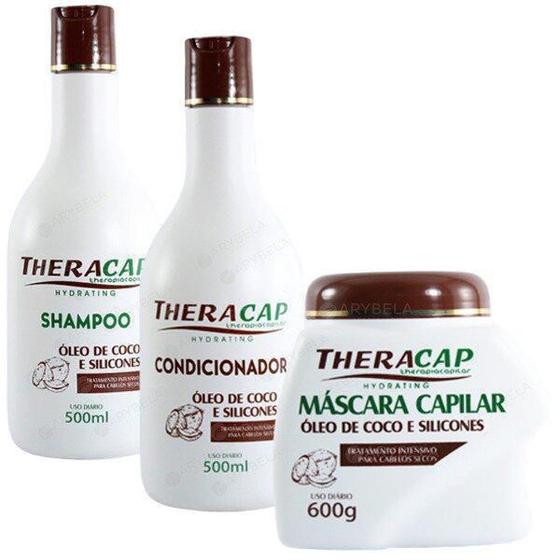 Kit Para Cabelos Secos Com Óleo De Coco E Silicone Theracap - Óleo ...