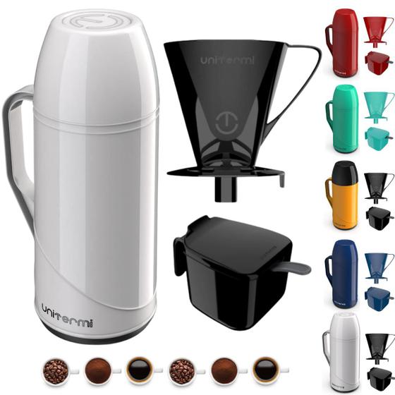 Kit Para Café Garrafa Térmica Roma 1 Litro Com Suporte para Filtro de ...