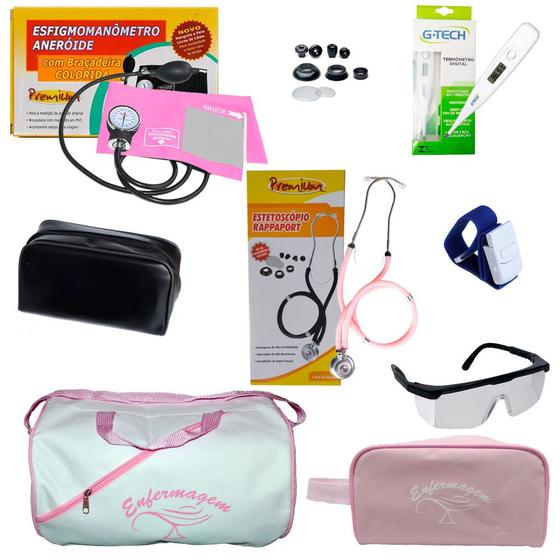 Kit para Enfermagem Completo PA Premium - Rosa - Kit Enfermagem ...