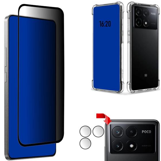 Kit Para Poco X6 Pro 5G Película Privacidade 3D + Películas Lentes ...