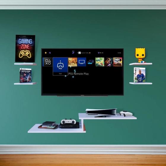 Kit Para Quarto Gamer Rack Tv + 4 Nichos Organizador Jogos em MDF ...