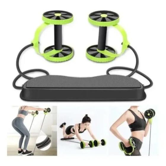 Kit para Treinos e Exercícios Fitness e Rodas Abdominais Verde Pernas ...