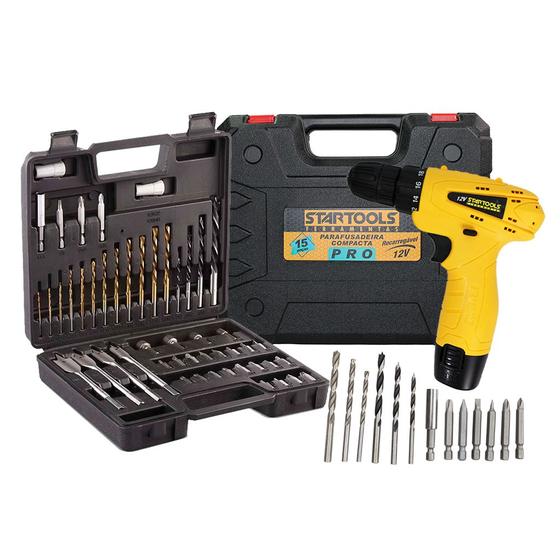 Kit Parafusadeira Com Maleta Completa 62 Peças Bits e Brocas ...