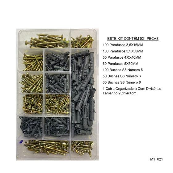 Kit Parafusos Com Buchas Sortidos Kit Com 521 Peças - JOMARCA/IVPLAST ...