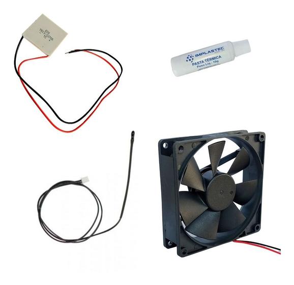 Kit Pastilha Peltier Cooler 12v Sensor NTC Pasta Térmica Bebedouro ...