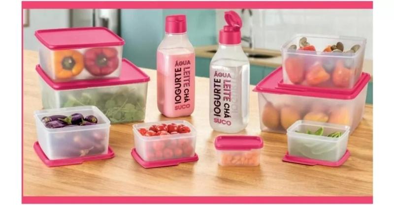 Kit Pda 02 Basic Line 10 Peças Rosa - Tupperware - Pote - Magazine Luiza