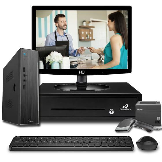Kit PDV Computador Impressora leitor de códigos de barras e gaveta de ...